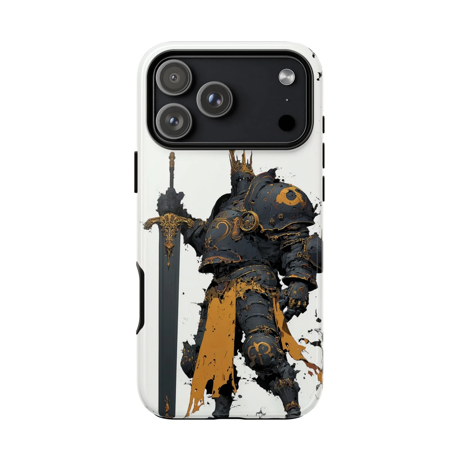 Black Armor Giant Knight Phone Case for iPhone 17 through 11 Pro Max ...