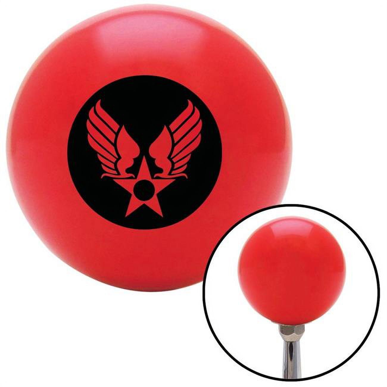 Black Army Air Corps Red Shift Knob with M16 x 1.5 Insert Shifter Auto ...