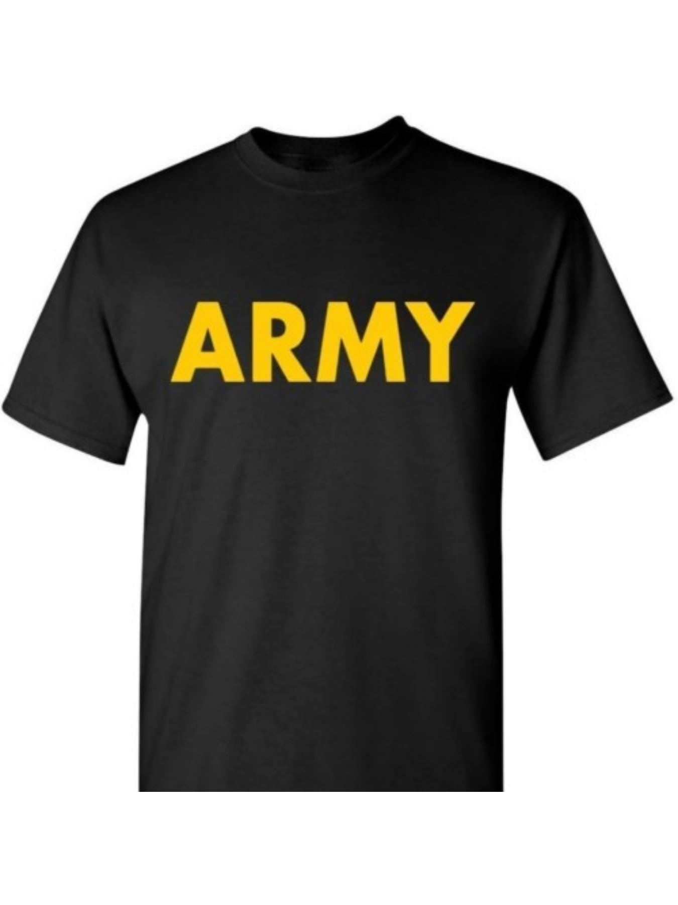 Black Army Short Sleeve T-Shirt with Gold Print - Walmart.com
