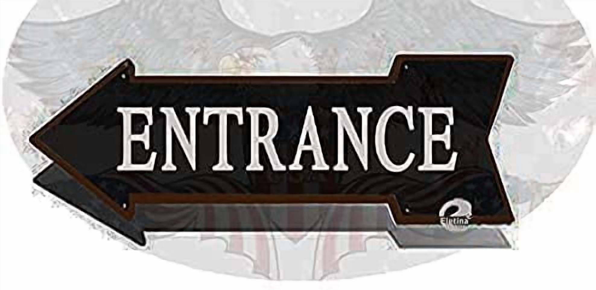 Black Arrow Wall Decor Entrance Left Arrow Looking Metal Sign 5x17 INCH ...