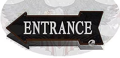 Black Arrow Wall Decor Entrance Left Arrow Vintage Looking Metal Sign ...