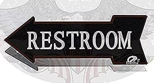 Black Arrow Wall Decor Restroom Left Arrow Vintage Looking Metal Sign ...