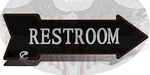 Black Arrow Wall Decor Restroom Right Arrow Looking Metal Sign 5x17 ...