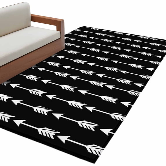 Black Arrows Area Rug 4x6 Washable Rug Non Slip Modern Abstract Art ...