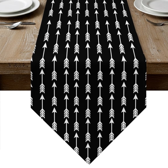 Black Arrows Table Runner Linen Burlap Table Runner 72 Inches Long ...