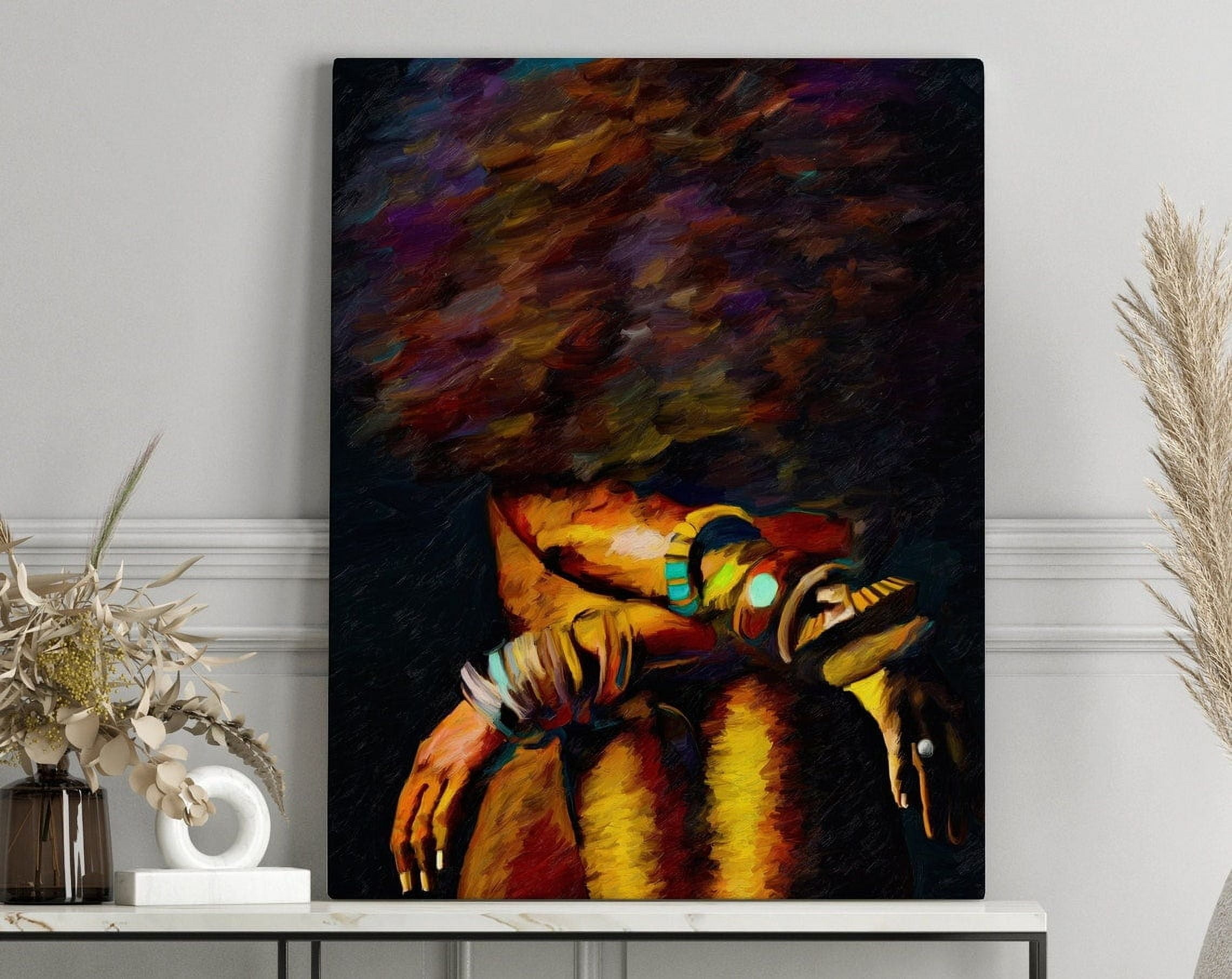 Black Art, Black Woman Art, African American Art, Black Girl Art, Woman Art Decor, Modern Wall ...