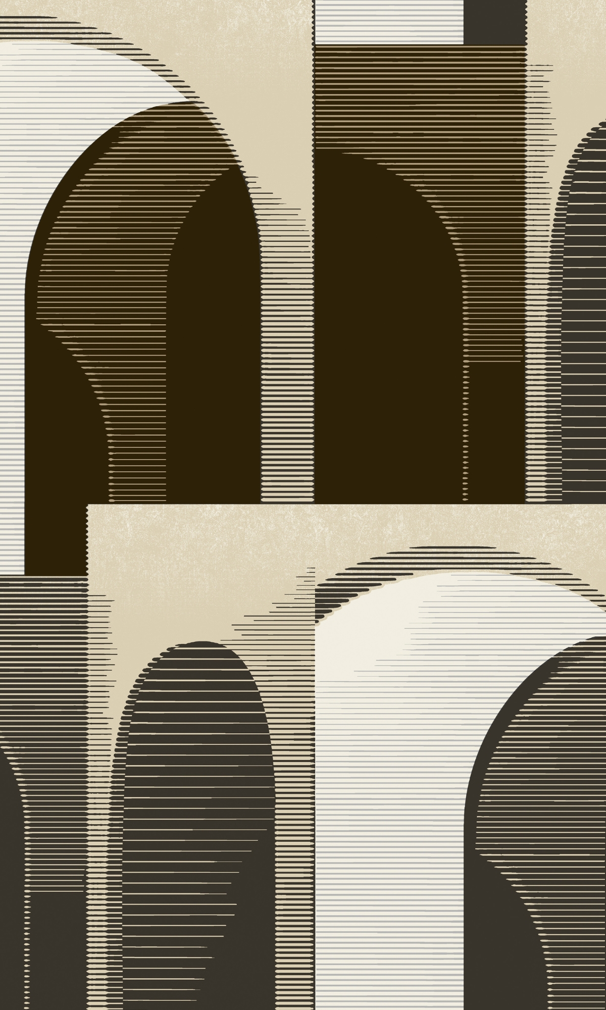 Beige Bold Art Deco Fan Wallpaper R8374 - Walmart.com