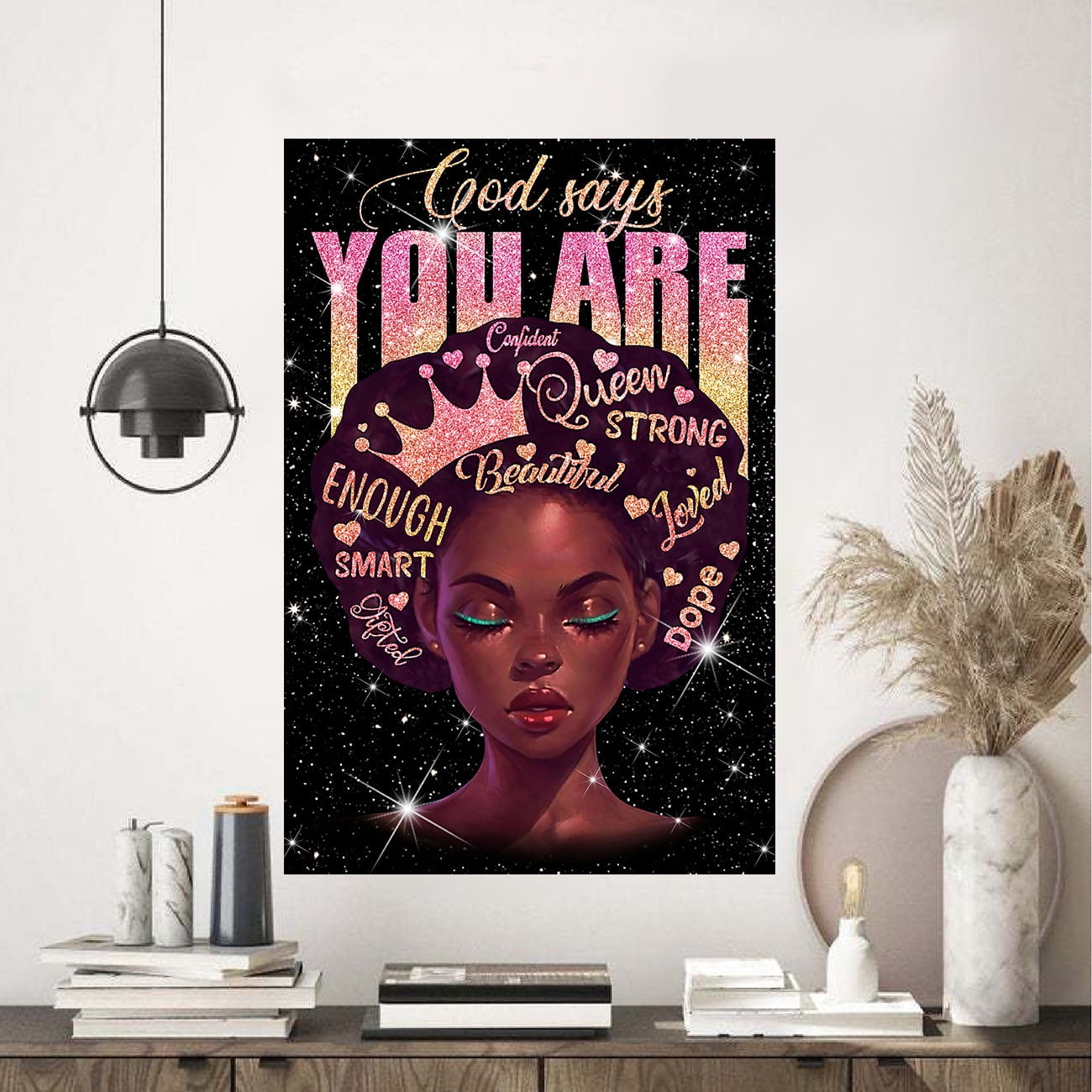 Black Art God Says You Are Poster Black Queen African American Black ...