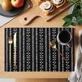 Black Art Placemats Set of 8 Rustic Vertical Dashed Lines Shabby Chic ...