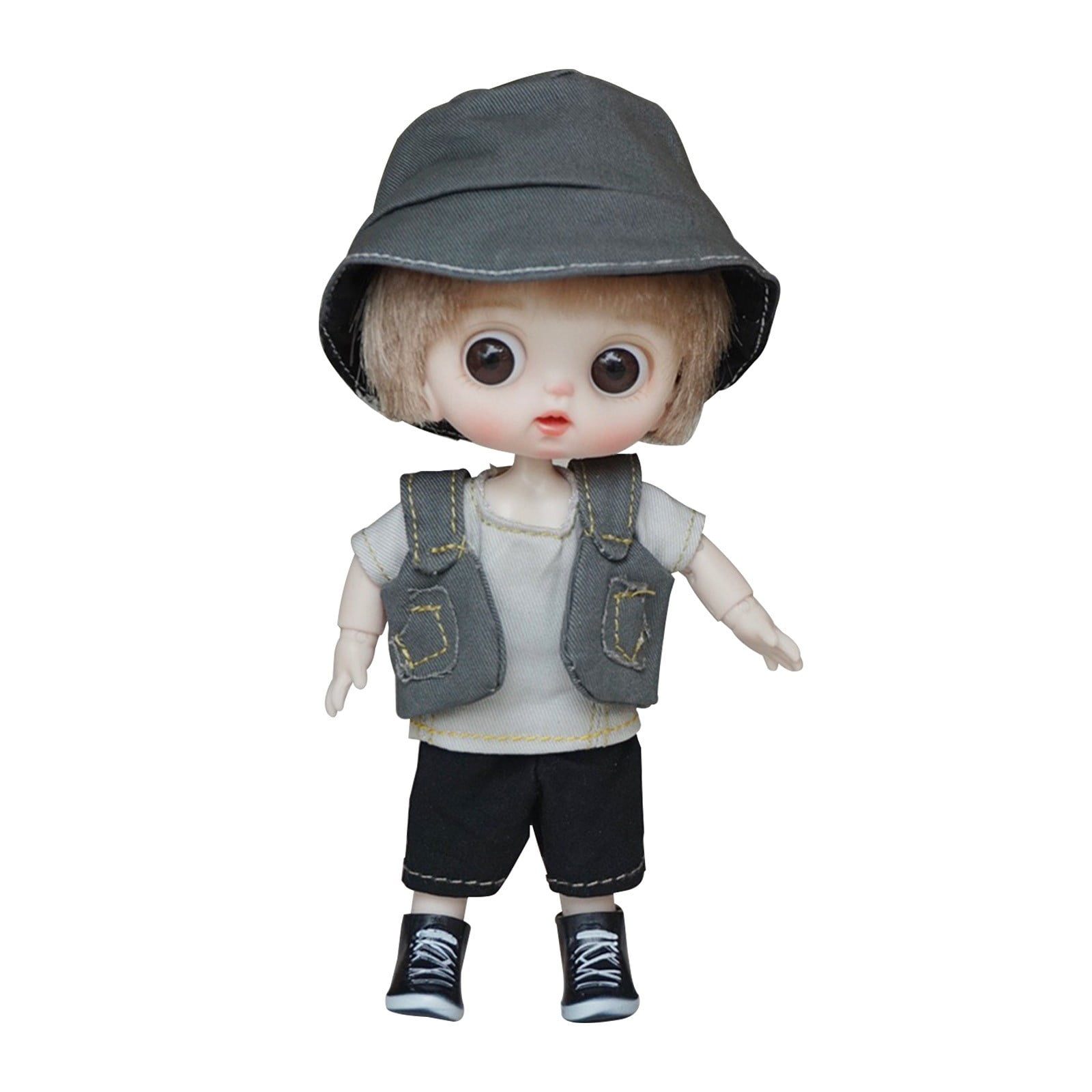 Black Articulated Black Skateboard Boy Doll Toy Rotatable Arms Legs ...
