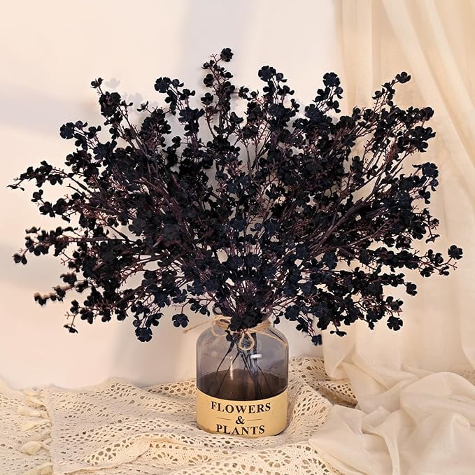 Black Artificial Flowers 15 Pcs Fake Flowers Babys Breath Flowers ...