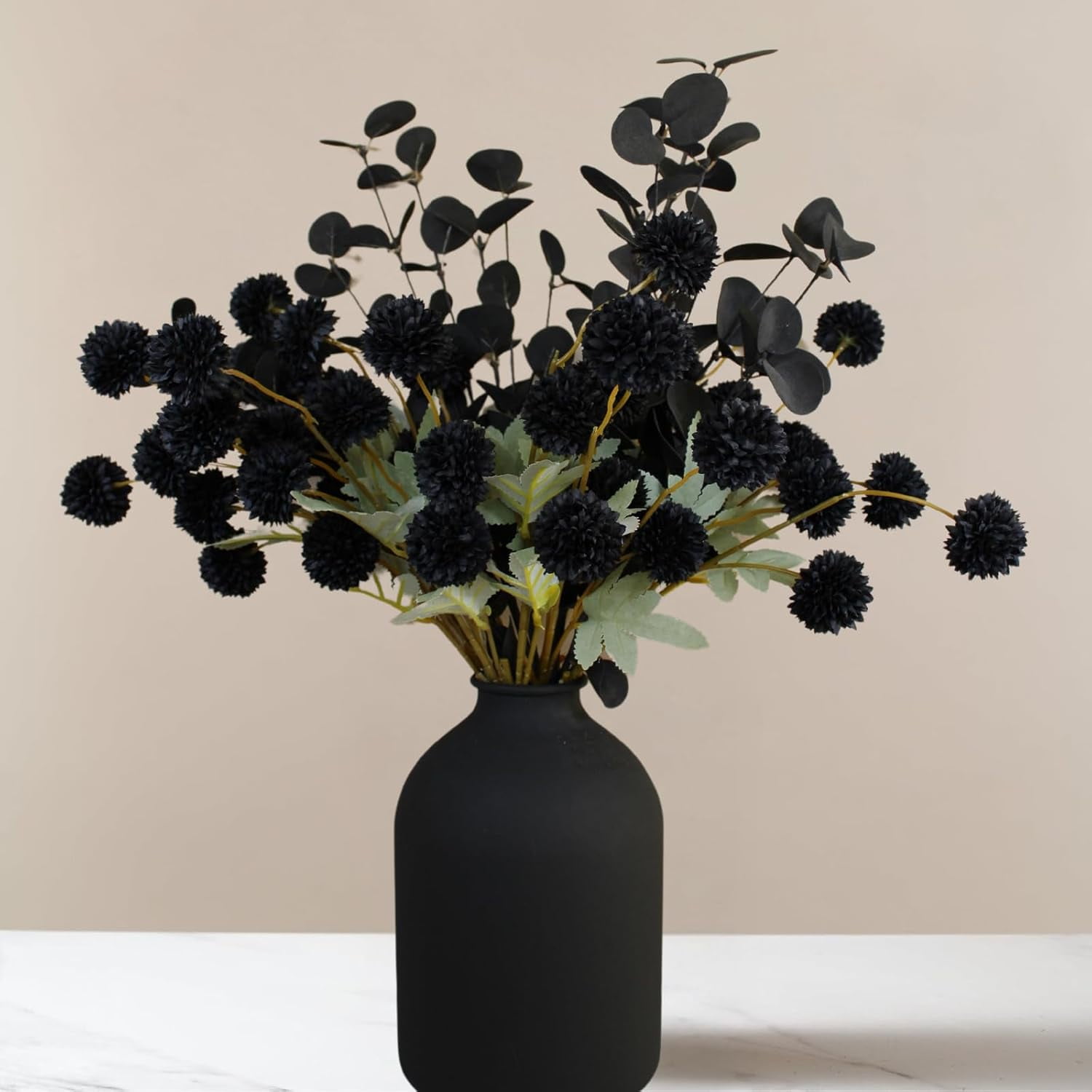 Black Artificial Flowers for Centerpieces Bulk 10 Long Stems /50 Small ...