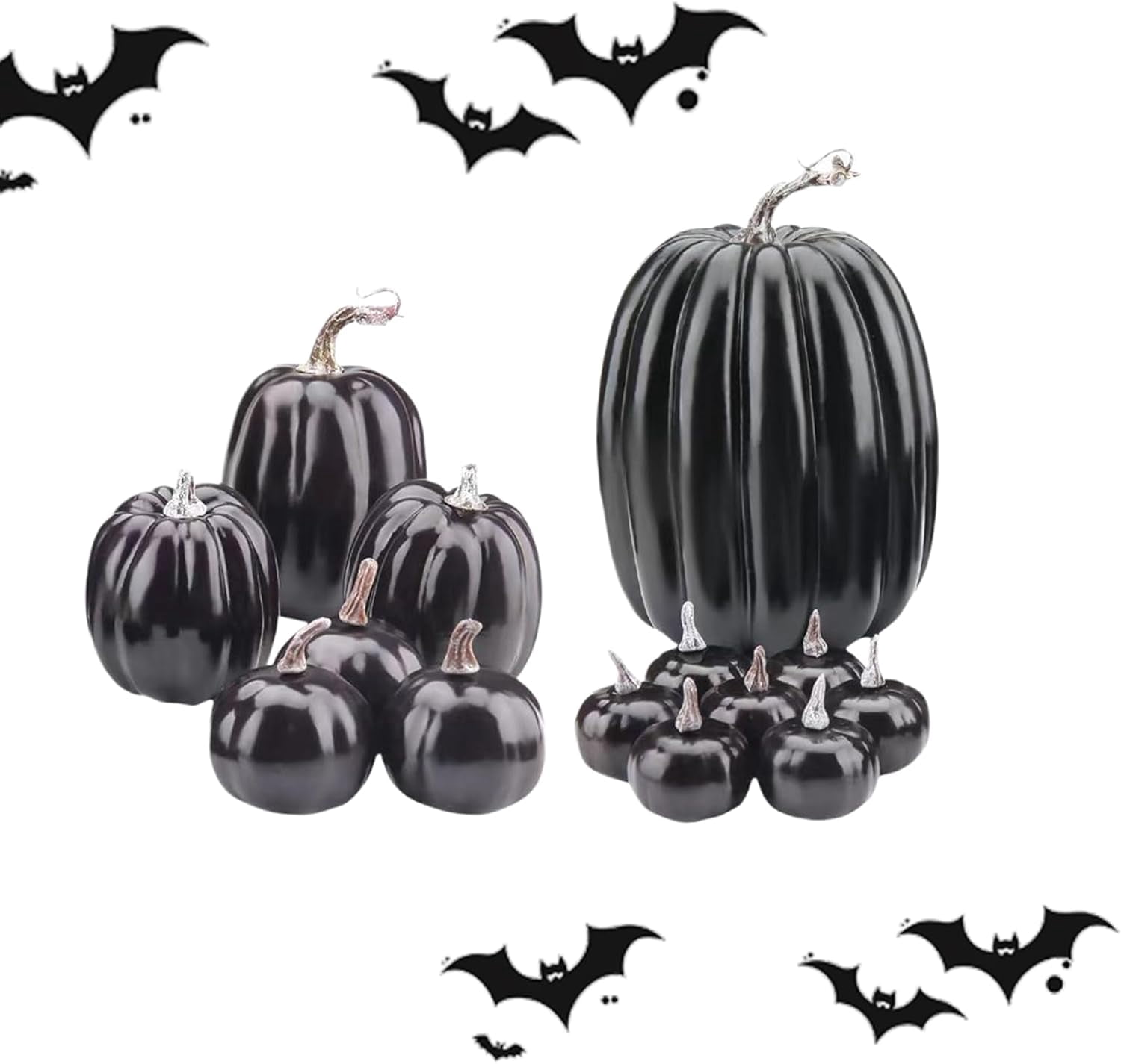 Black Artificial Pumpkins,Harvest Faux Foam Pumpkins for Fall Autumn ...