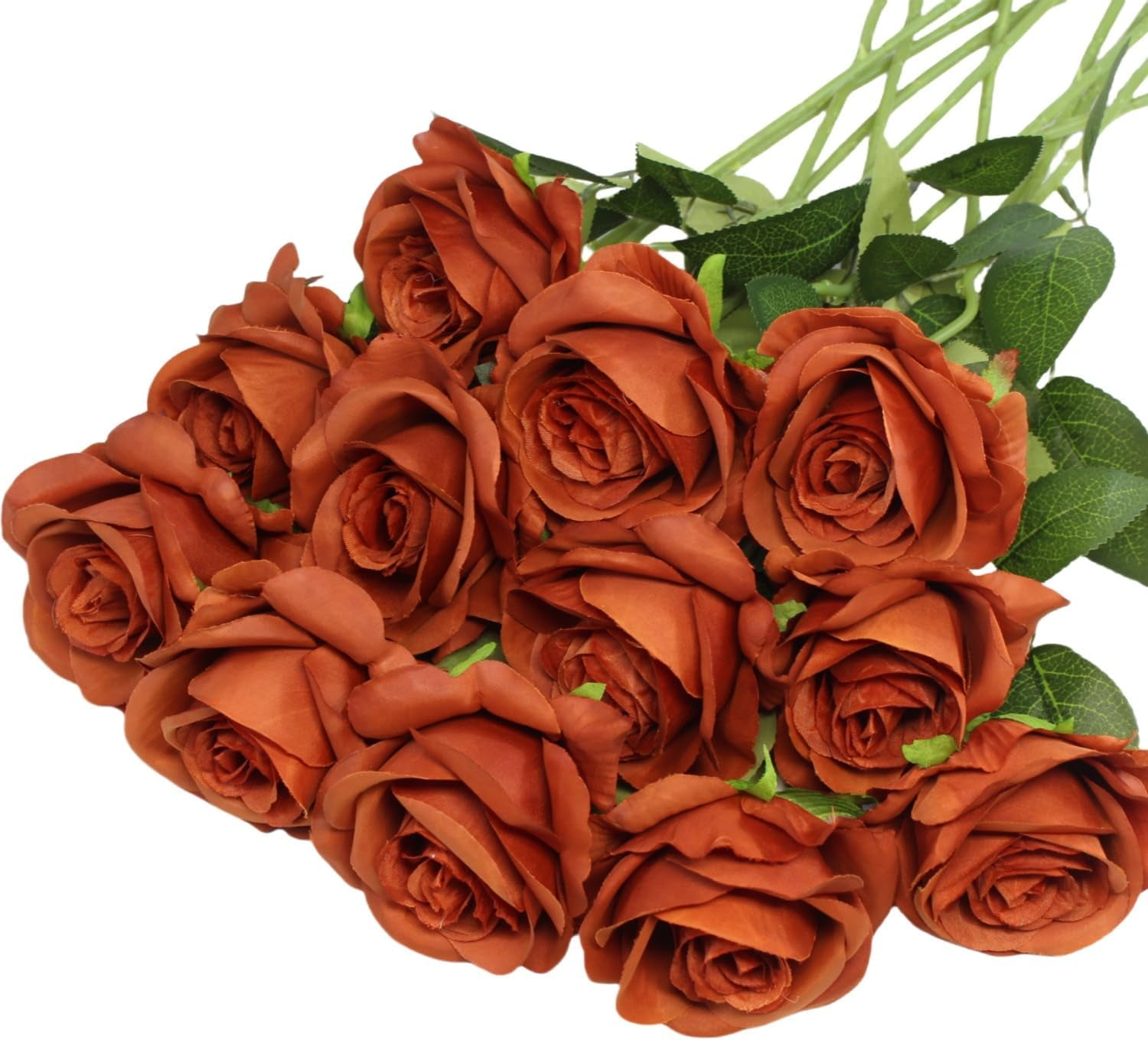 Black Artificial Roses Flowers, 12 Pcs Fake Rose in Bulk, Long Stem ...