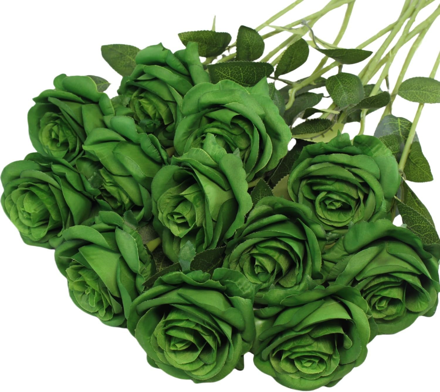 Black Artificial Roses Flowers, 12 Pcs Fake Rose in Bulk, Long Stem ...