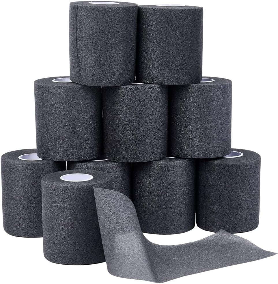 Black Athletic Tape Sports Prewrap Tape 10.9 Yard x 2.8 Inch Fibre No ...