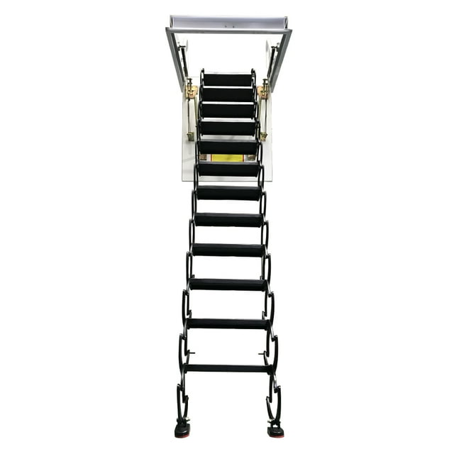 Black Attic Pull Down Ceiling Ladder Stairs Folding Loft Ladder Stairs ...
