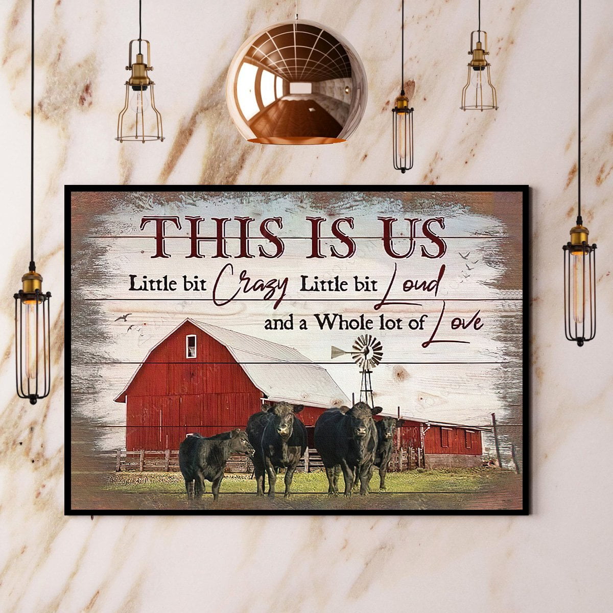 Black Augus Cows This Is Us Little Bit Crazy Cow Lovers Farmhouse ...