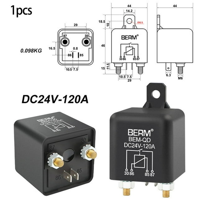 Black Automotive Relay 200A/100A 12V/24V for General Applications - Walmart.com