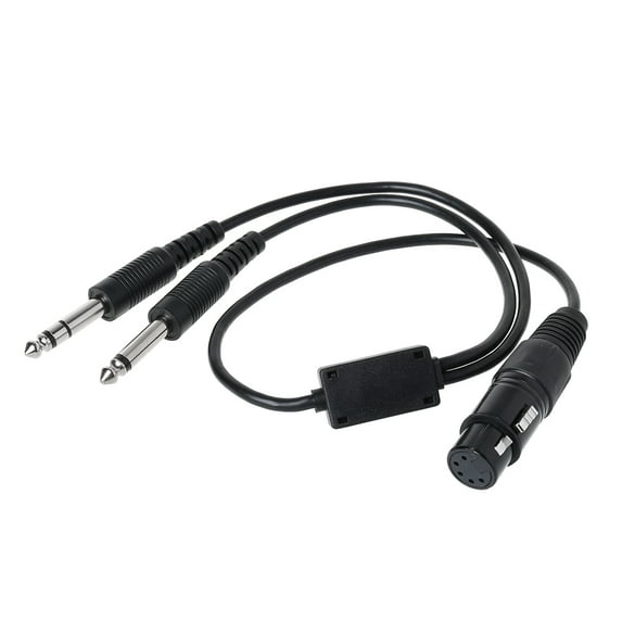Black Aviation Headset for bus XLR to GA (Dual Plug) Pilot Headset ...