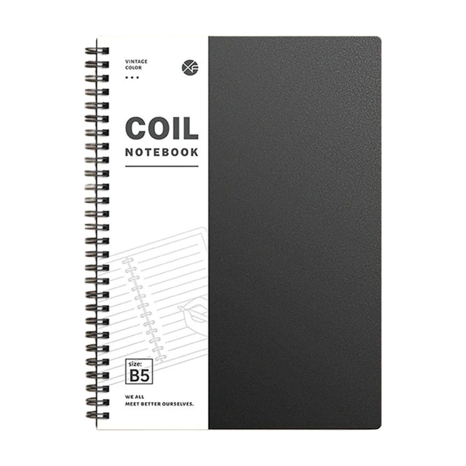 Black B5 Notebook Thick Note Taking With Flip Coil For School Student ...