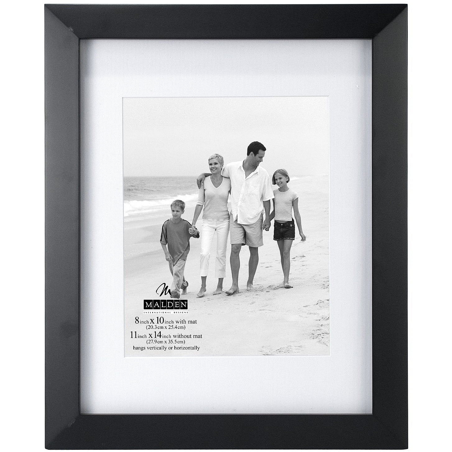 Black BERKLEY matted 11x14 8x10 frame by Malden Design - 8x10 - Walmart.com