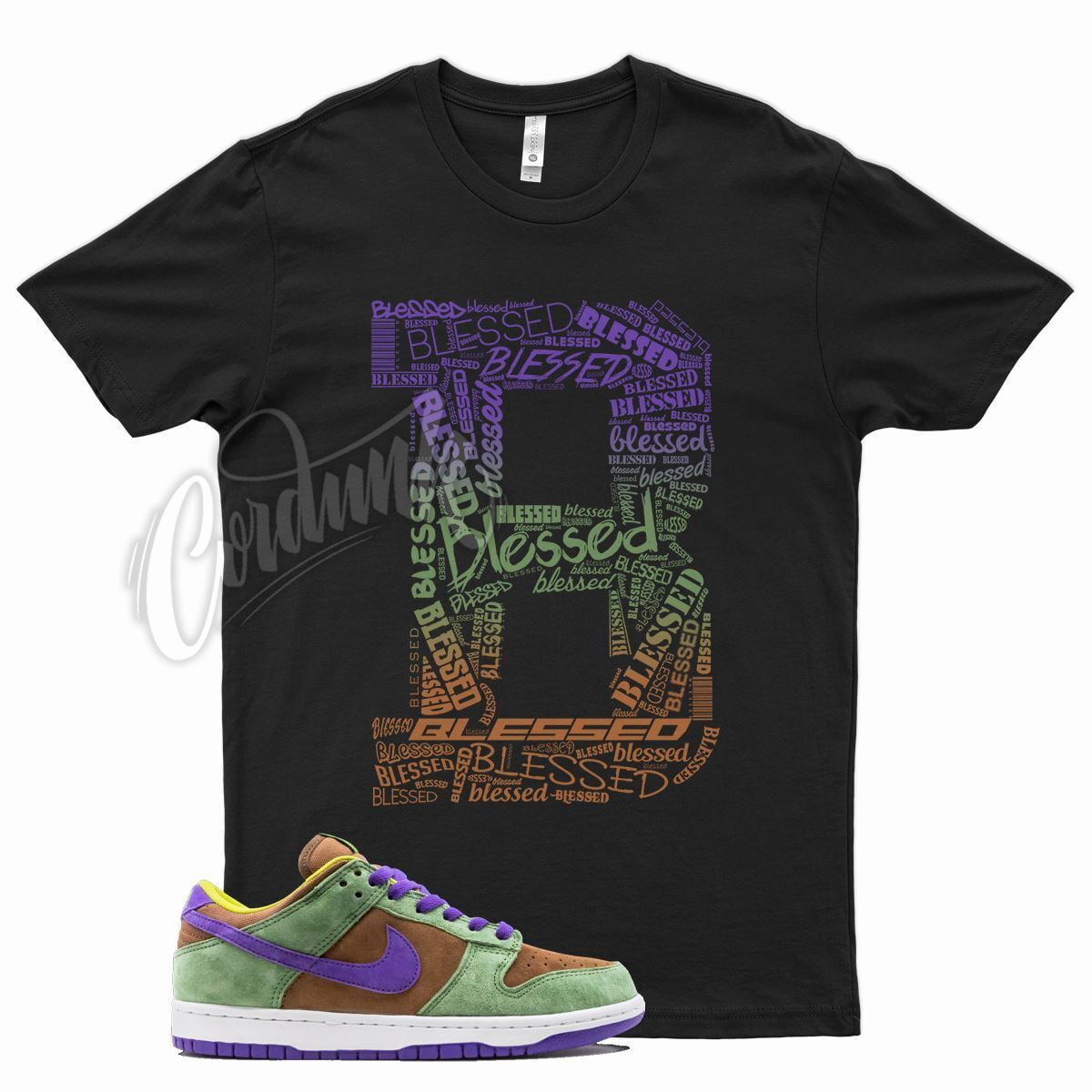 Black BLESSED T Shirt to match N SB Dunk Low Veneer by Cordunk ...