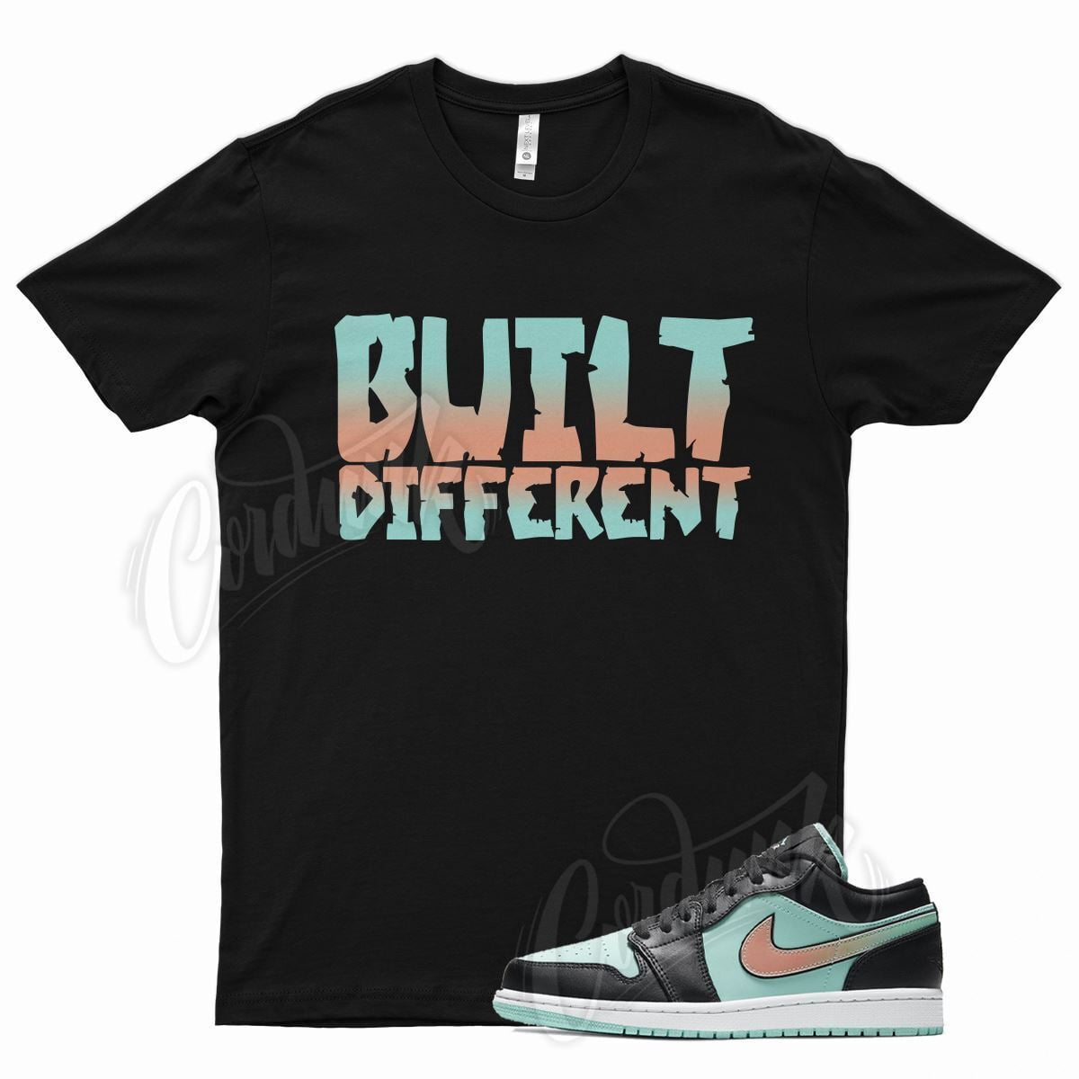 Black BUILT T Shirt for Air J1 1 Low SE Tropical Twist Turquoise Dunk ...