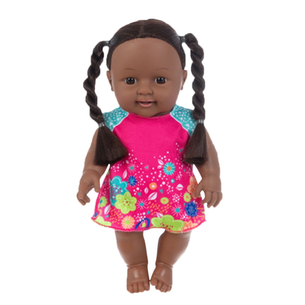 Black Baby Doll, Vinyl Baby Toy, Realistic 30CM Curly Hair Reborn Doll ...