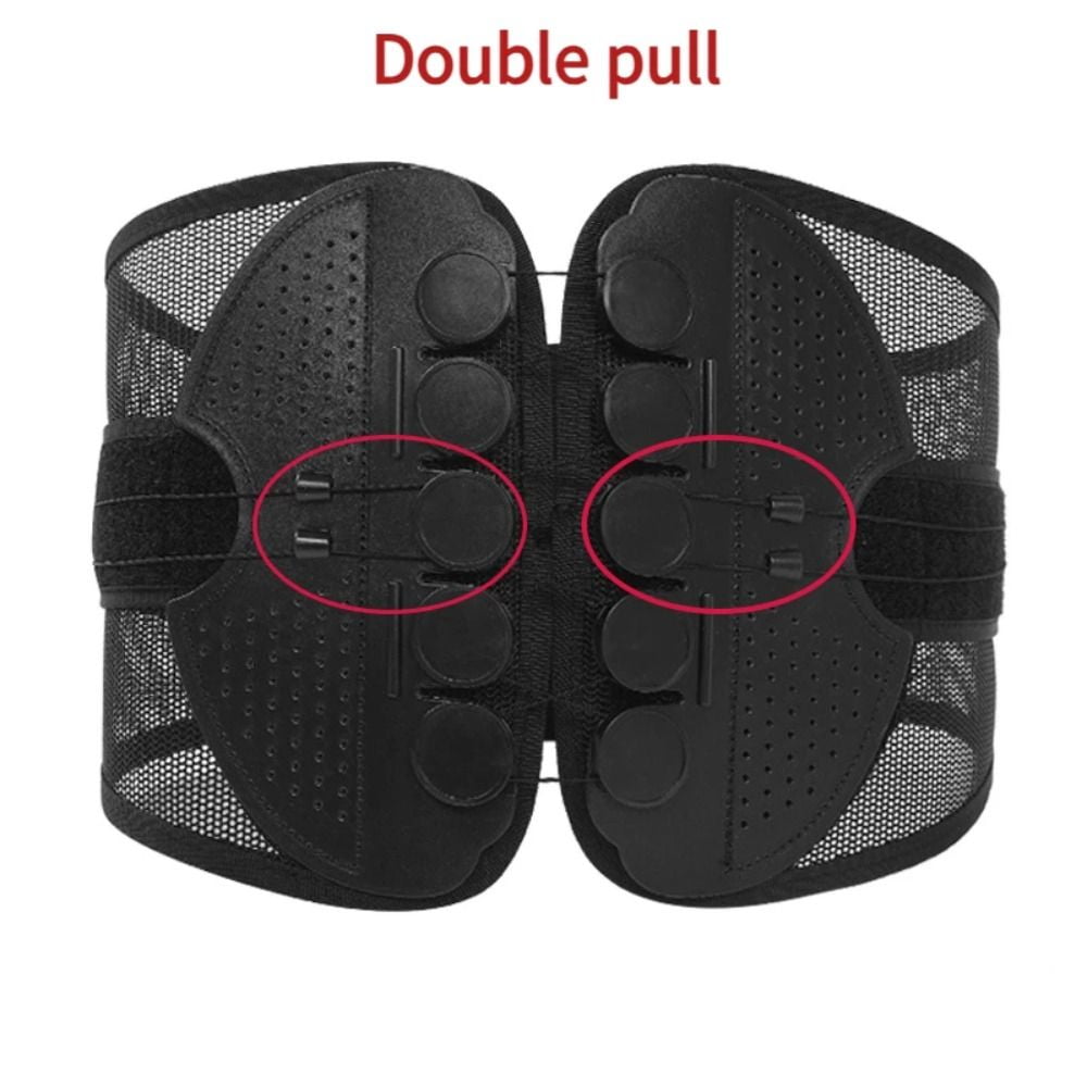 Black Back Support Sports Safety Double Pull Adjustable Brace Belt ...