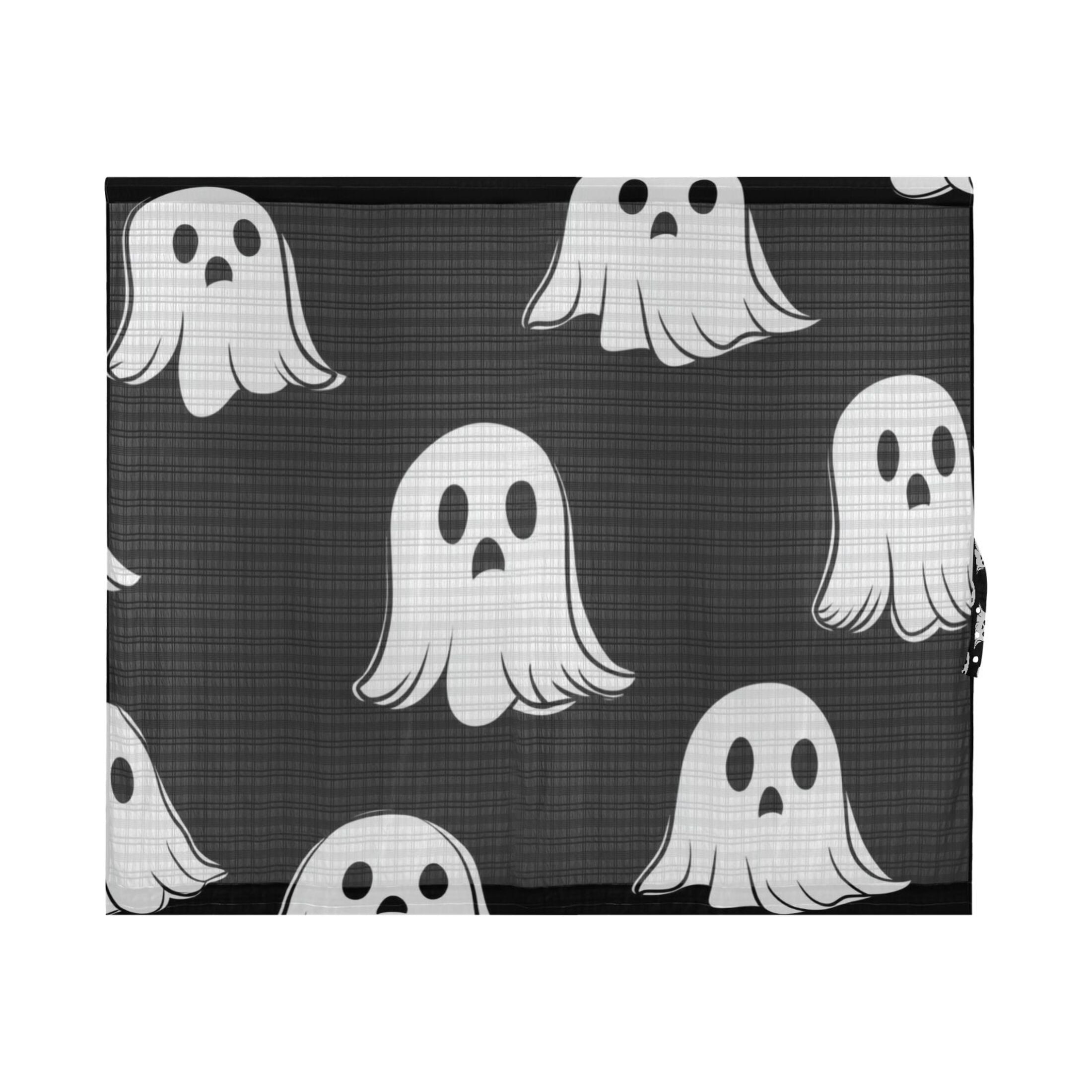 Black Background Ghost Door Panels 25x72in Breathable Mesh Privacy UV ...