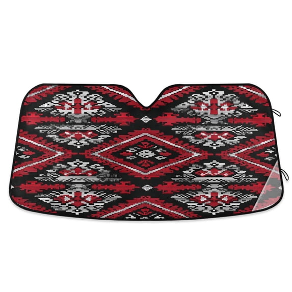 Black Background Red Abstract Pattern Windshield Sun Shade Automobile ...