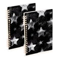 Black Background Silver Graffiti Stars Notebook Detachable Coil ...