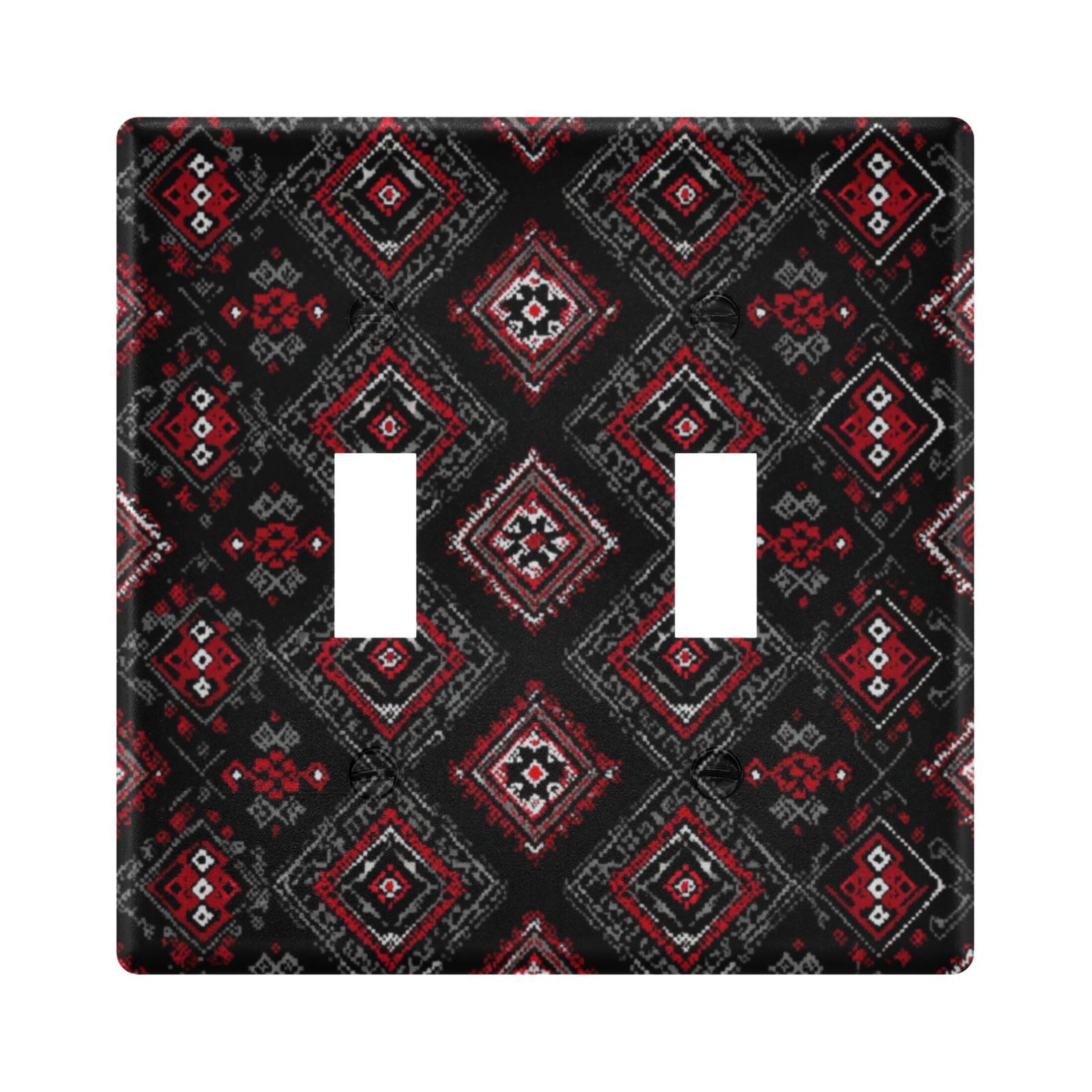 Black Background with Red Square Light Switch Cover Electrical Outlet ...