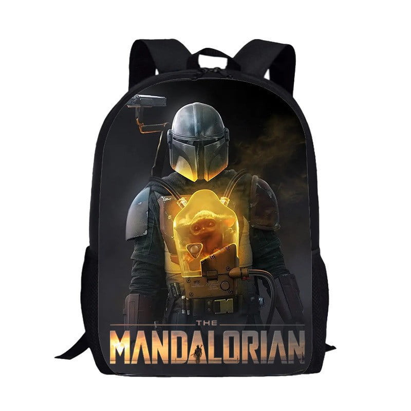 Black Backpack Mandalorian Backpack 18 Inch Breathable Mesh Padded Bag ...