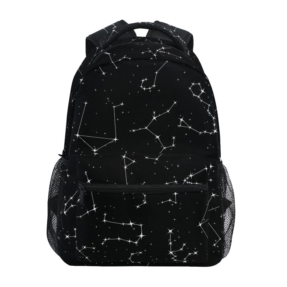 Black Backpack Sky Stars Printing Women Big Capacity Travel Bag Youth ...