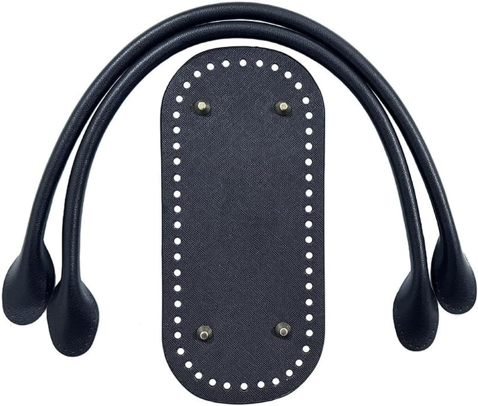 Black Bag Handles Replacement Pu Leather Knitting Purse Handle Oval ...