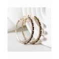 Black Baguette-Cut Cubic Zirconia Hoop Earrings In Goldtone Metal ...