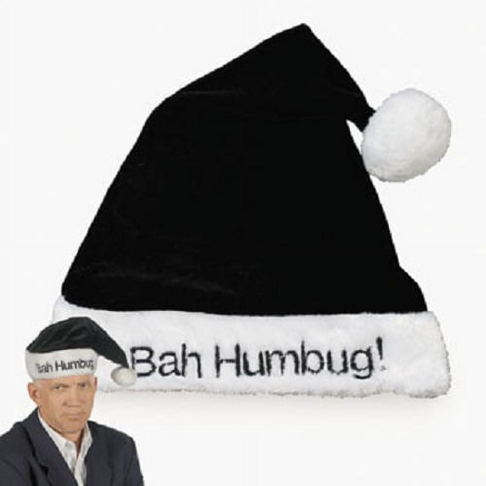 Black Bah Humbug Santa Hat Christmas Scrooge Grinch Holiday Party Joke ...