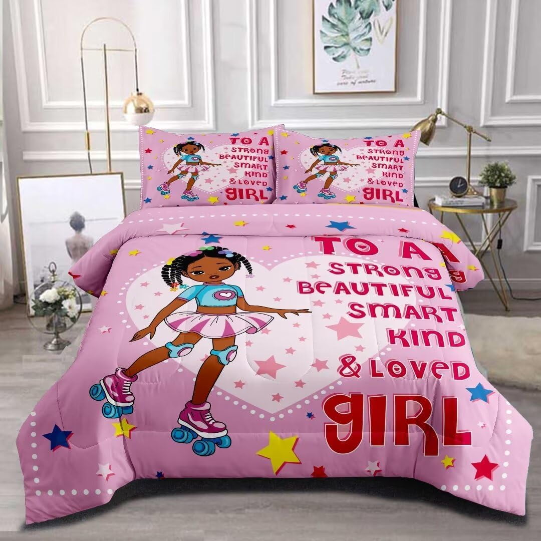 Black Ballerina Comforter Twin Sets for Girls Toddle, Black Girl Magic ...