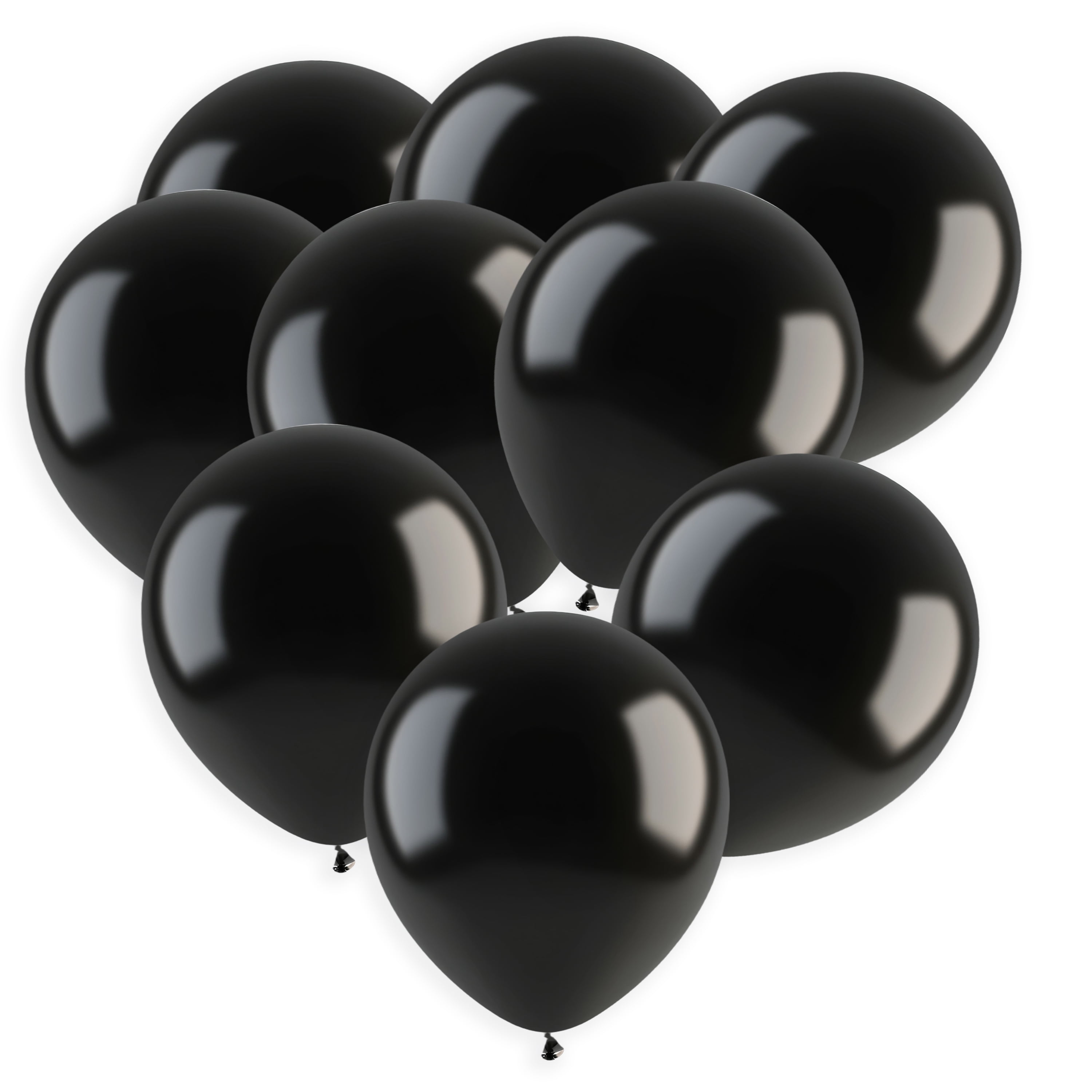 Black Balloons 100 Pack, 12 Inch Black Latex Balloons (with Ribbon ...