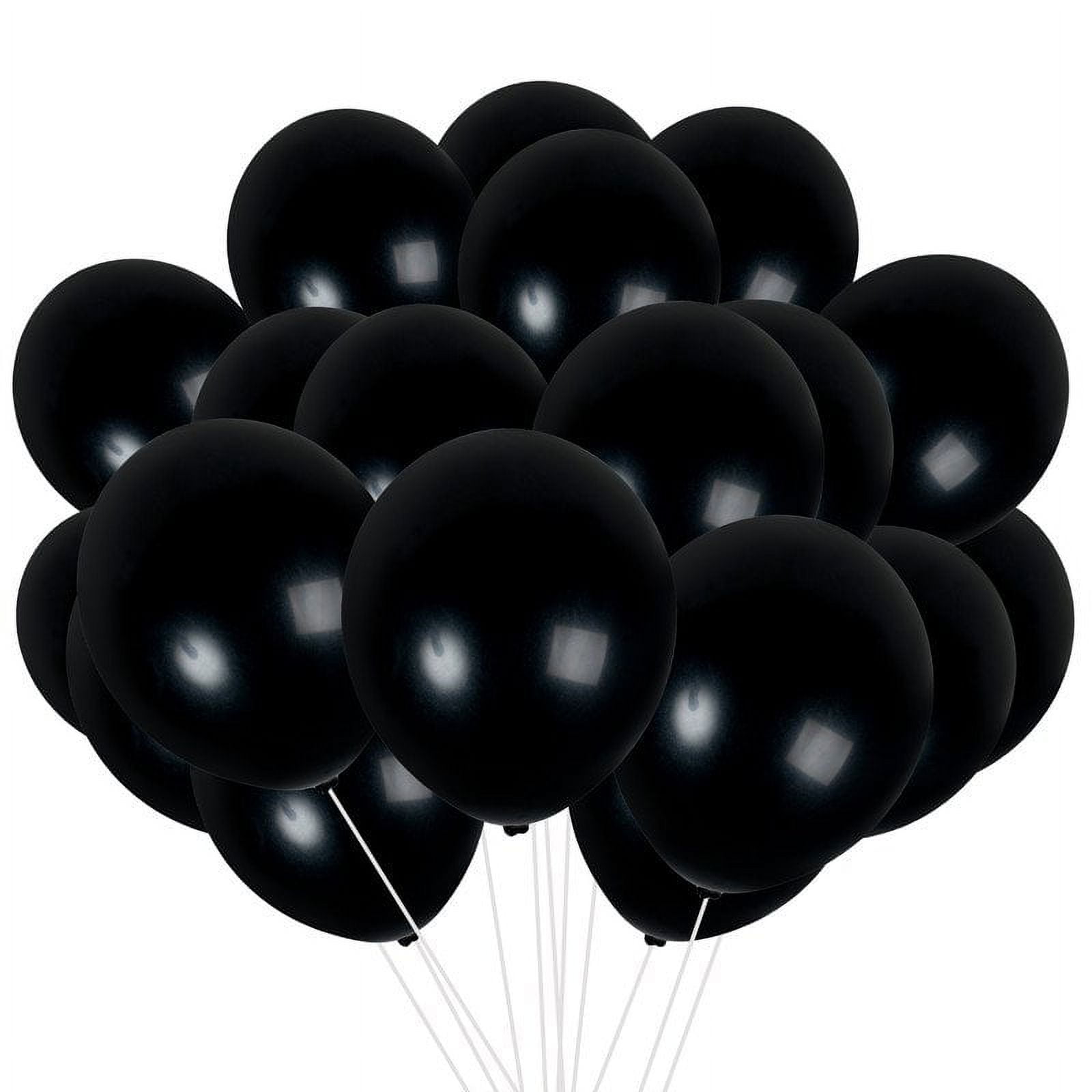 Black Balloons - 12 Inch Latex Balloons - 12 Pack - Walmart.com