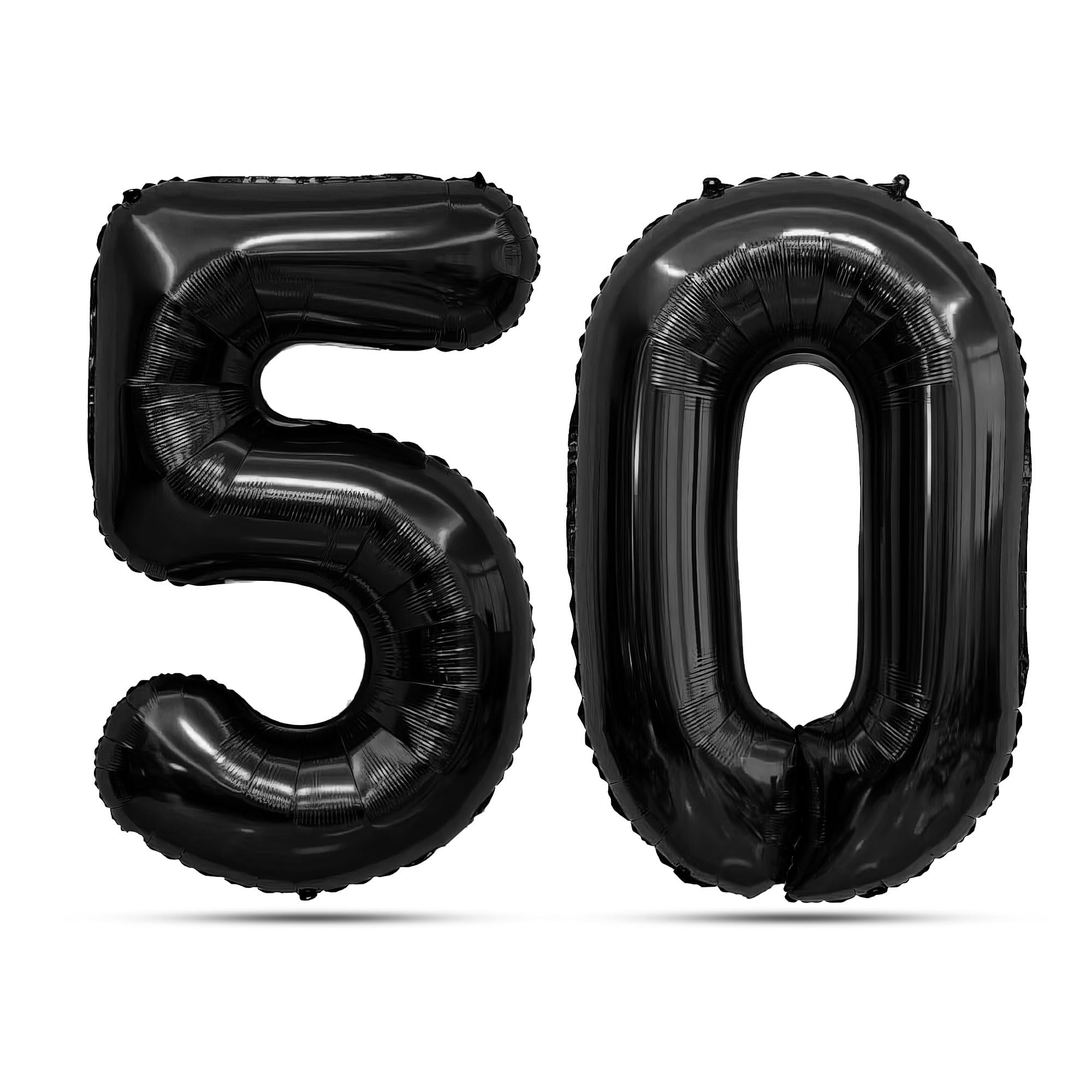 Black Balloons 50 KEF16 Balloon Numbers 50th Balloon Foil Mylar Party ...