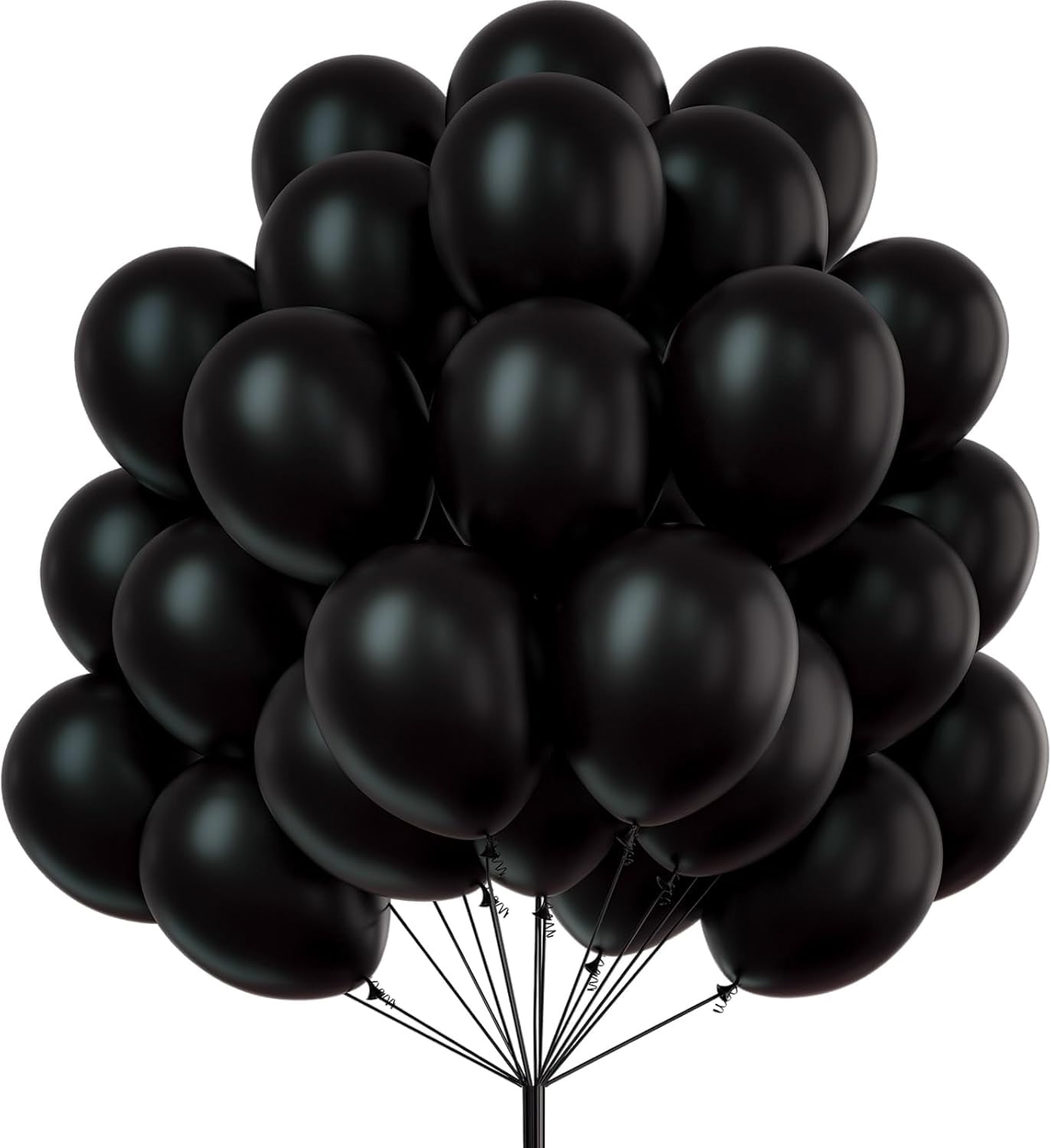 Black Balloons Latex Party Balloons, 100 Pack 12 inch Round Matte ...