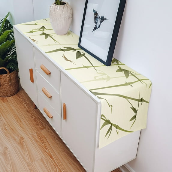 Black Bamboo Bamboo Leaves Table Runner Wedding Table ration Home r Kitchen Table Runners And ...