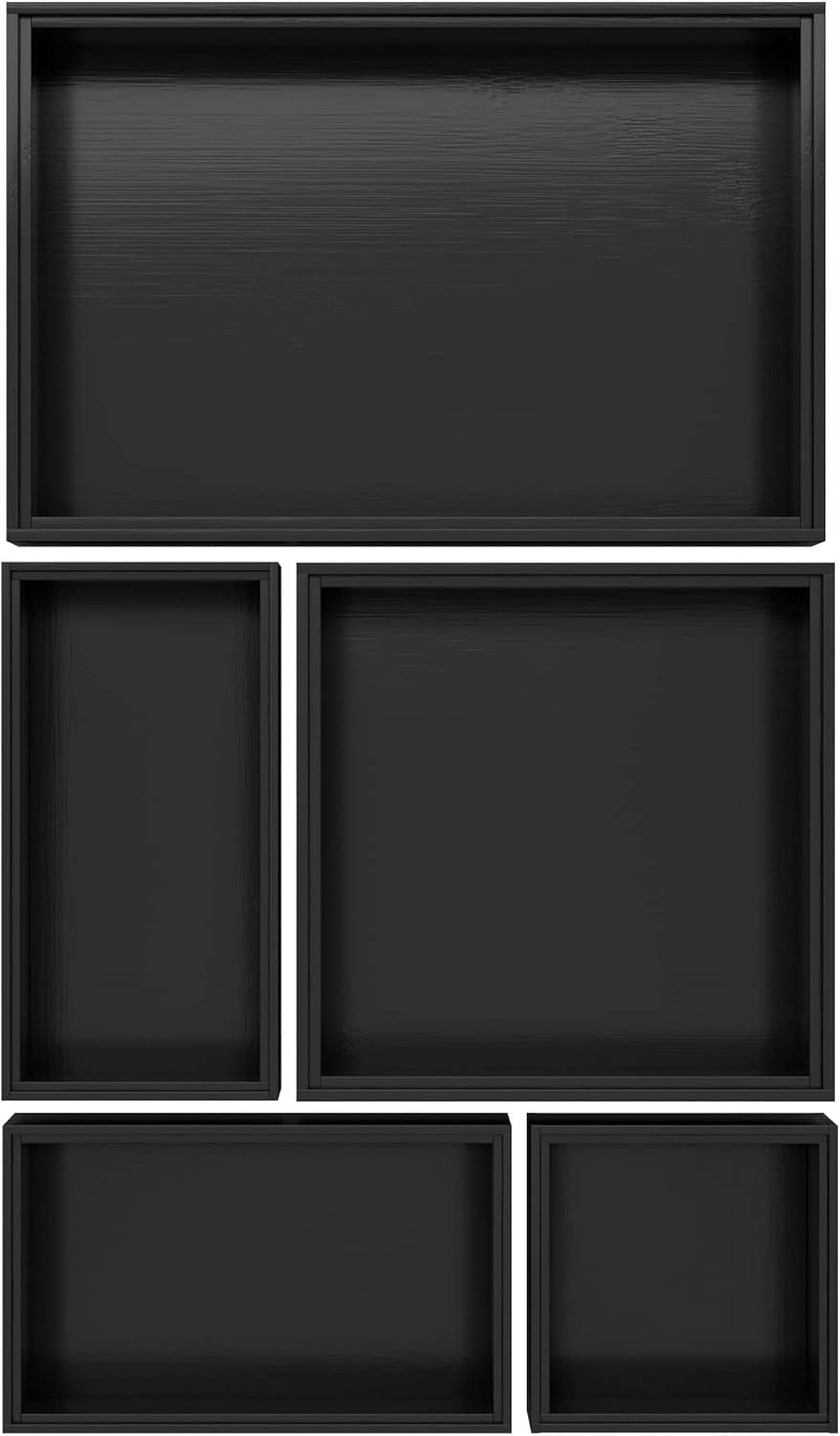 Black Bamboo Bathroom Drawer Organizer, Wooden Kitchen Utensil Holder ...