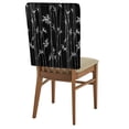 Black Bamboos Chair Back Covers Set of 8 Minimalist White Bamboos Stems ...