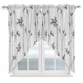 Black Bamboos Swag Curtain Valance for Window 2 Panels Minimalist ...