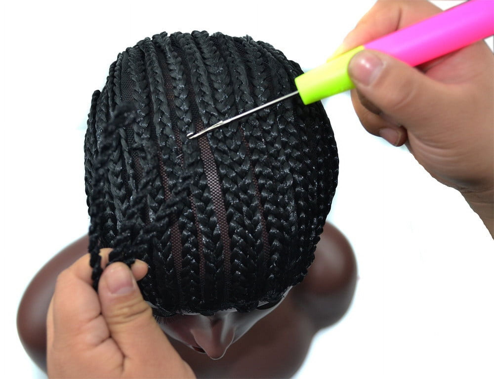 Black Band Braid With Clips Synthetic Elastic Wig Cap For Sew Weave ...