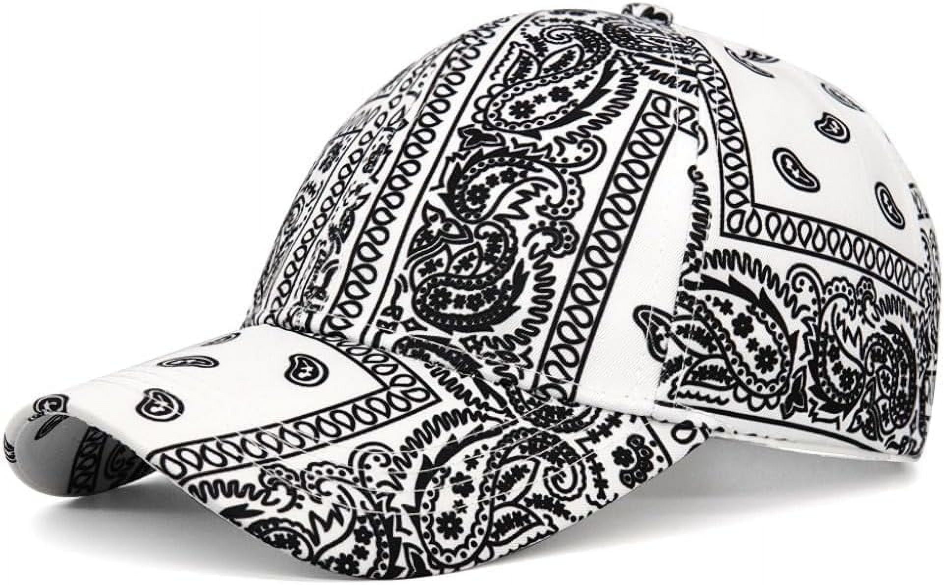 Black Bandana Baseball Cap for Men Women Adjustable Hip Hop Blue ...